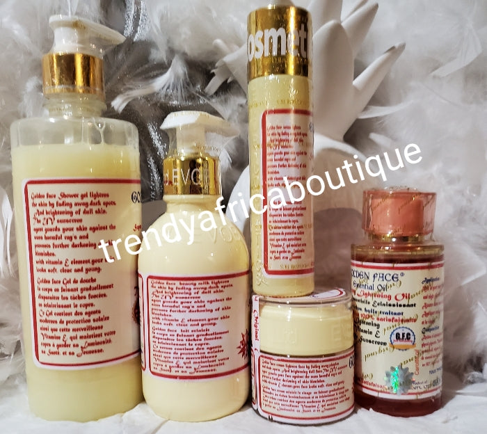 5pcs. Combo set: Original Golden face beauty milk 250ml, face cream,new ...