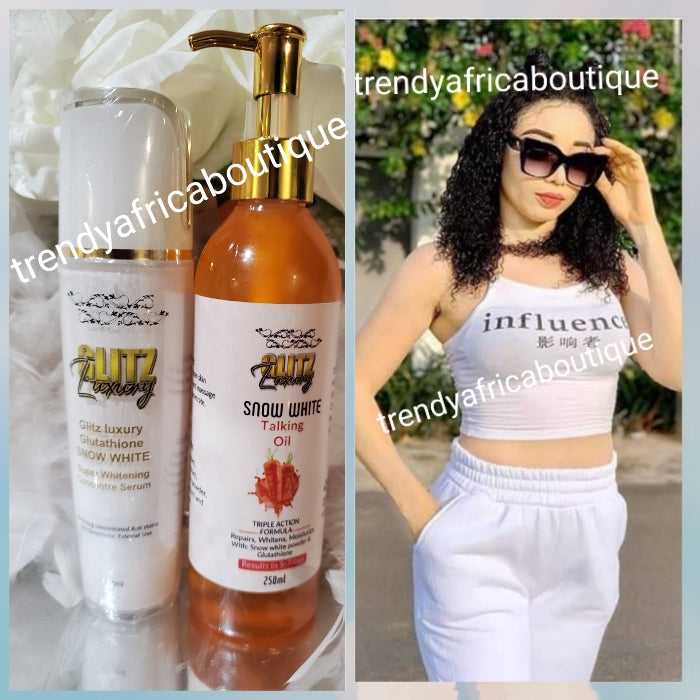 2pcs set: GLITZLUXURY glutathion SNOW White concentred serum 100mlx 1 ...