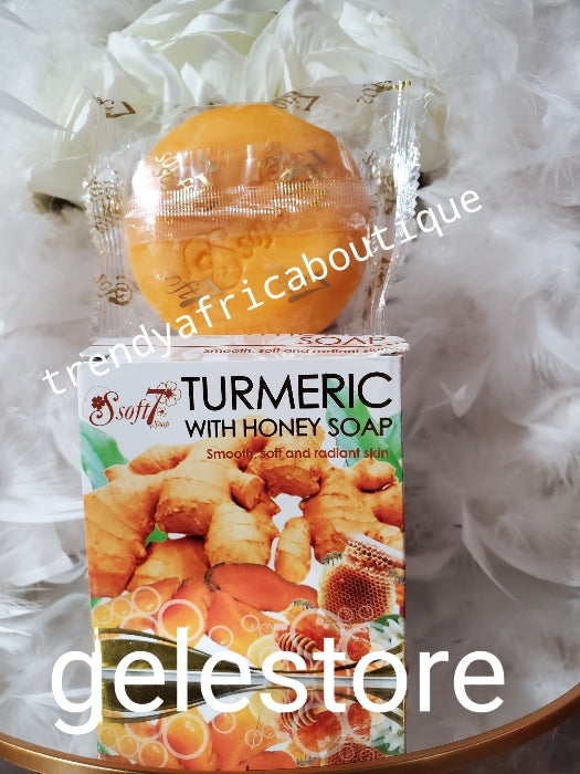 2 bar soap sale: Soft 7 Turmeric with honey exfoliating Soap. Anti dar ...