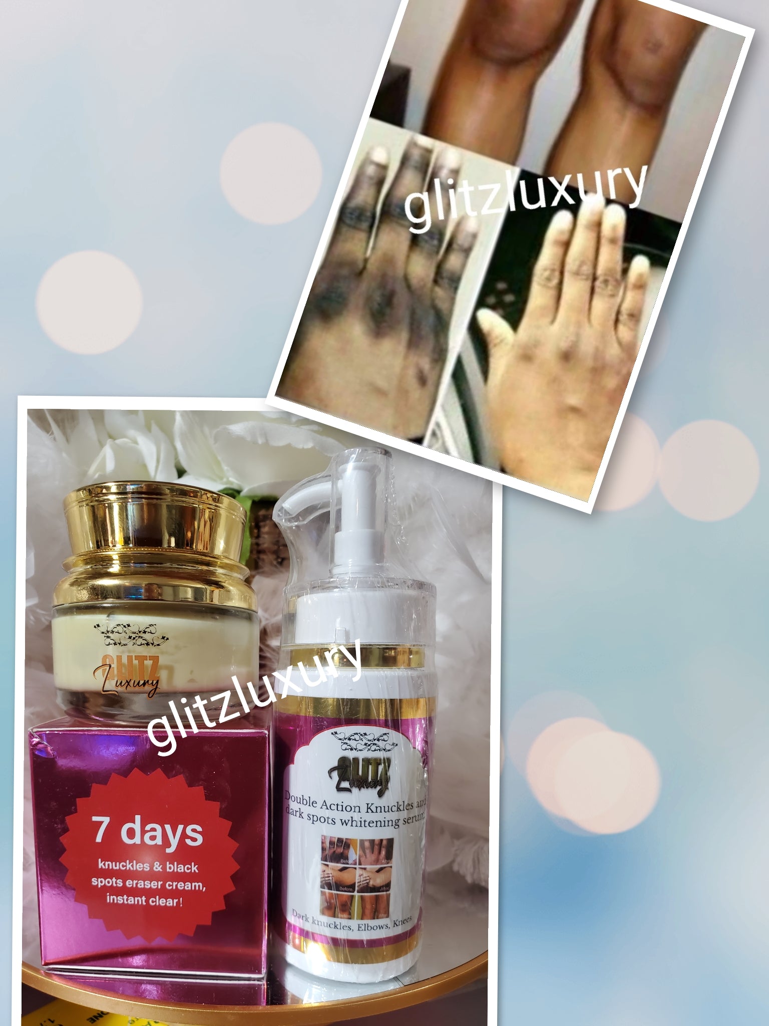 Duo knuckles and Dark spots whitening set: Glitzluxury Double Action K ...