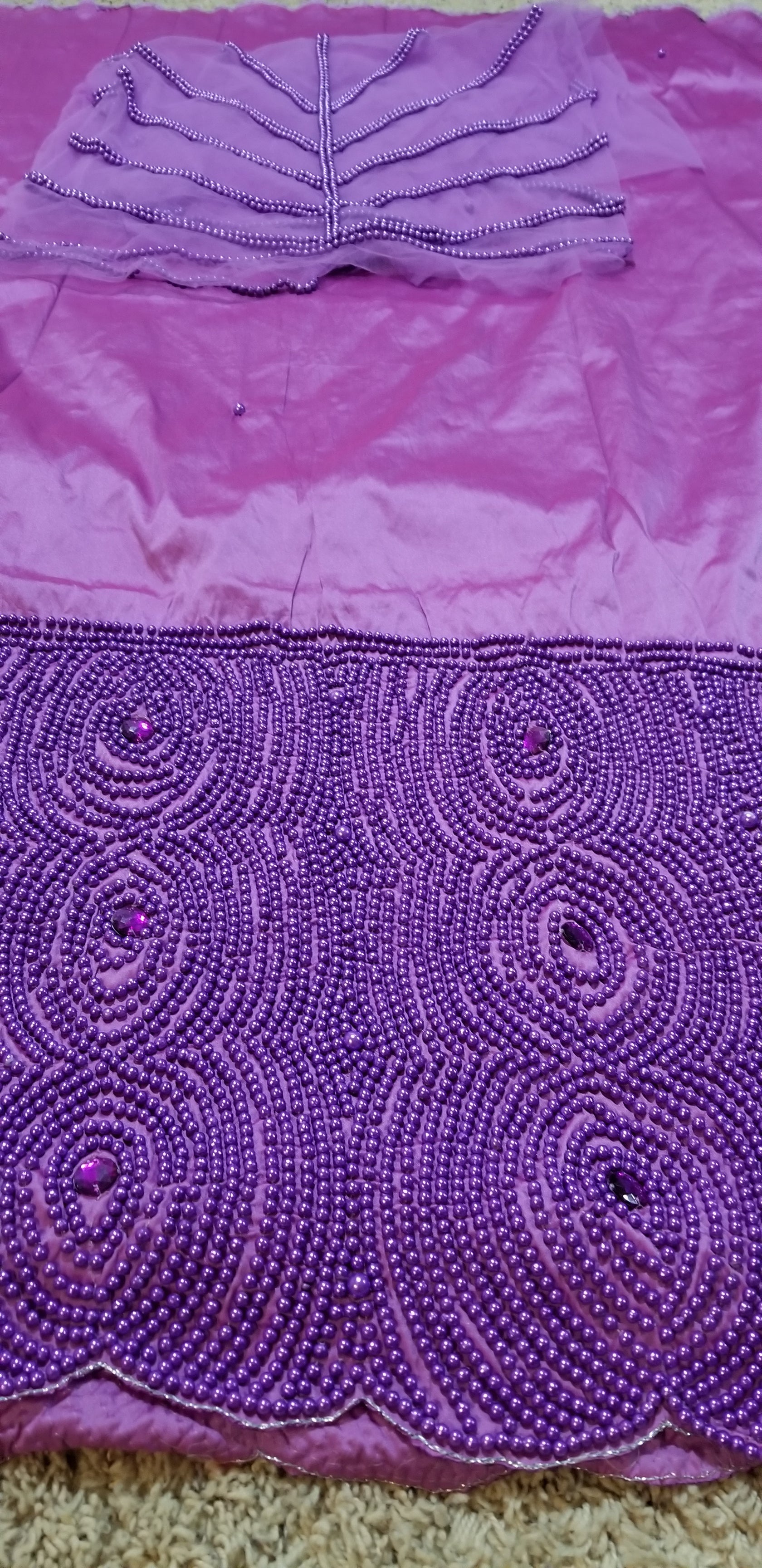 New arrival of Classic design of Hand beaded Silk George Wrapper. Qual ...