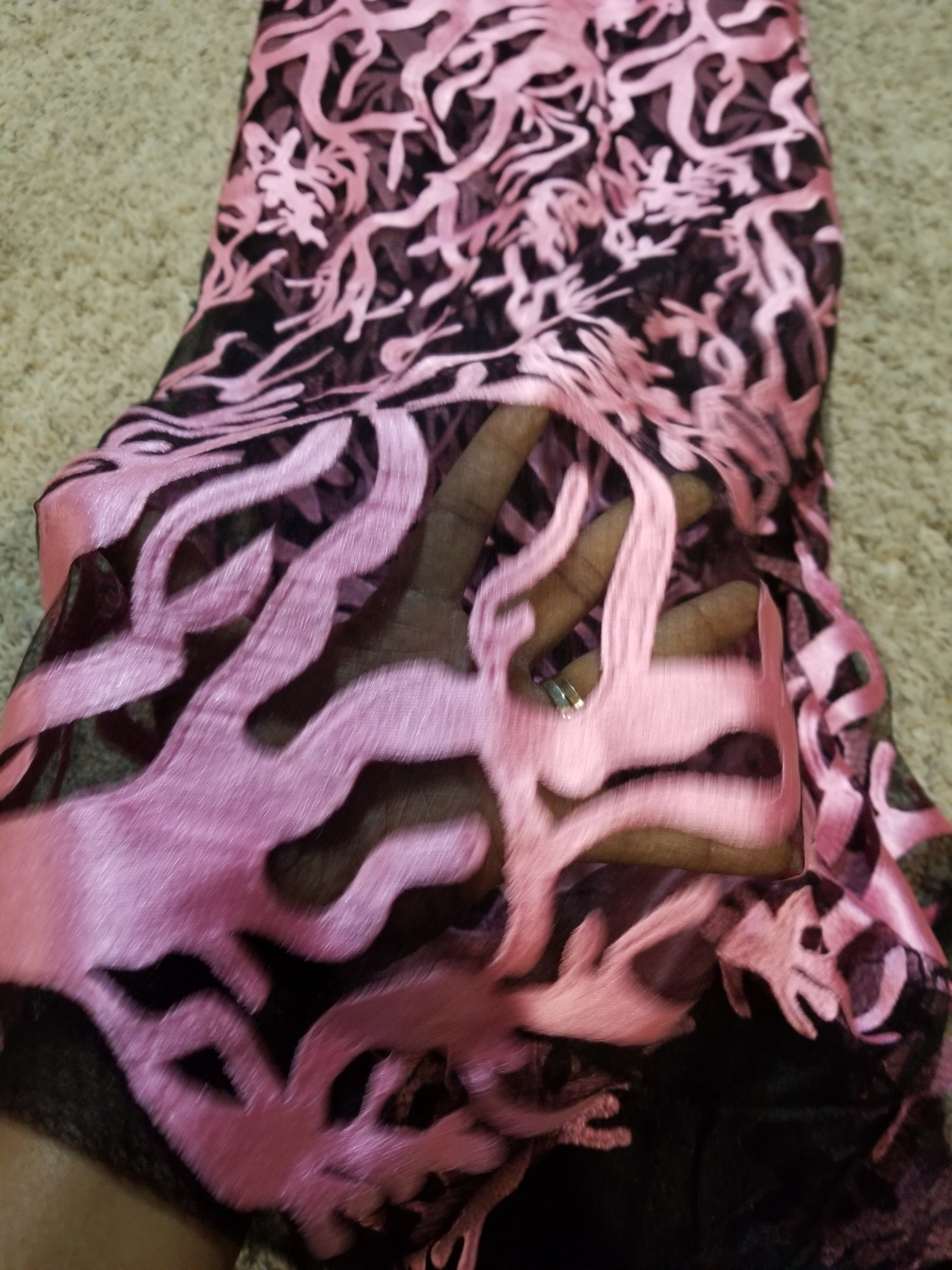 Clearance: Classic Black/Pink Net French lace fabric for making Africa ...