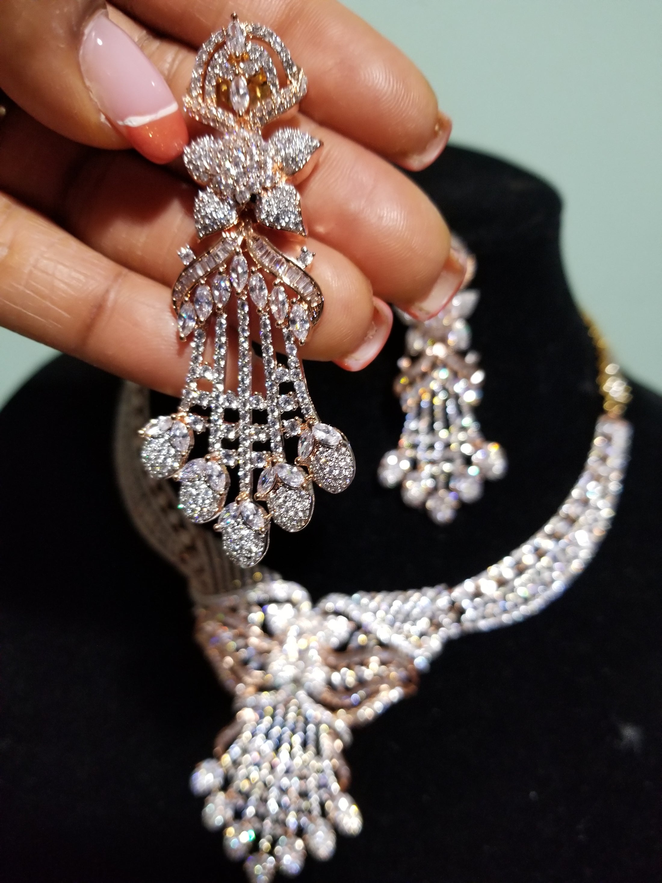 Special offer: New arrival 2pcs. America diamond jewelry set in 22k El ...