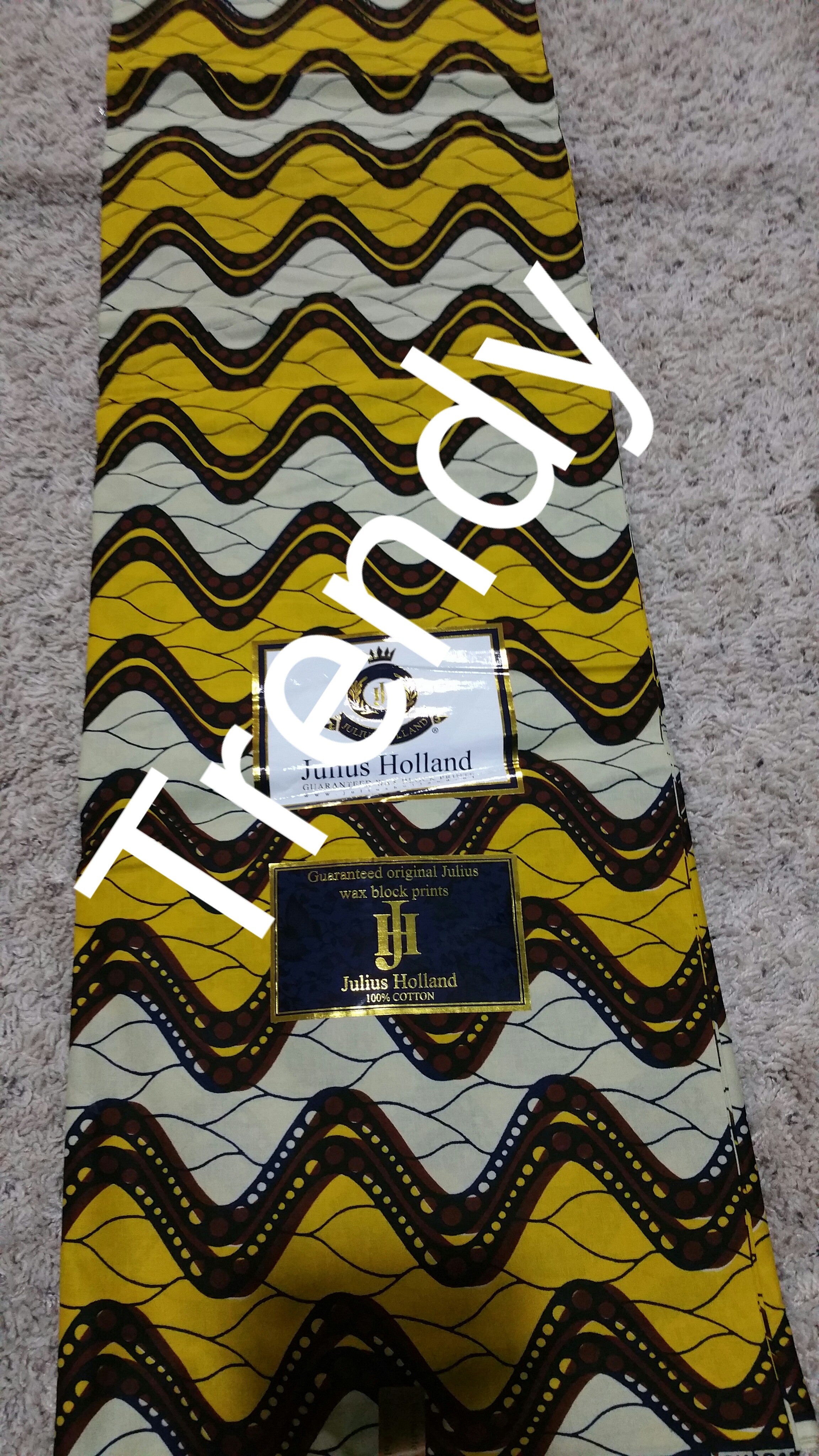 Quality soft cotton wax print fabric in yellow/cream – Trendy Africa ...