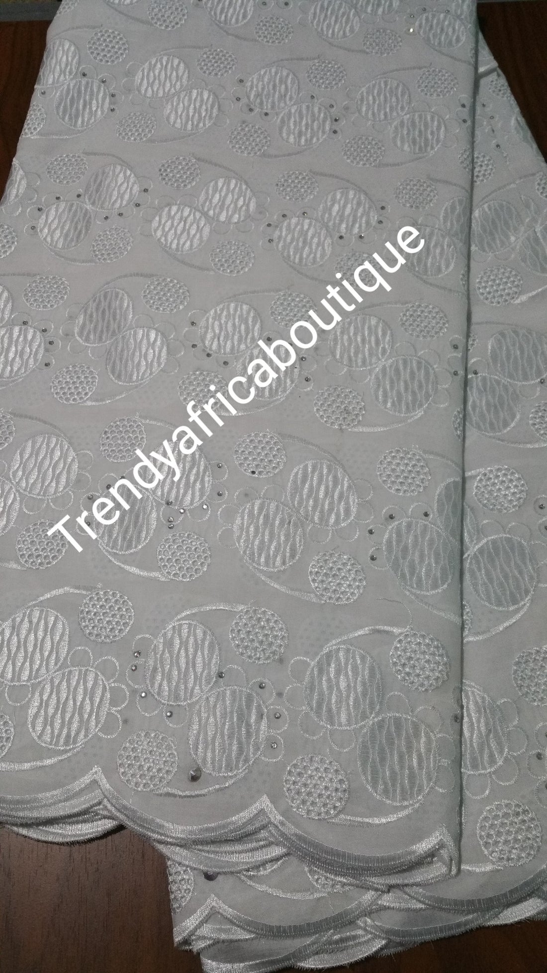 Original quality Swiss lace Fabric. Pure white for Nigerian party dres ...