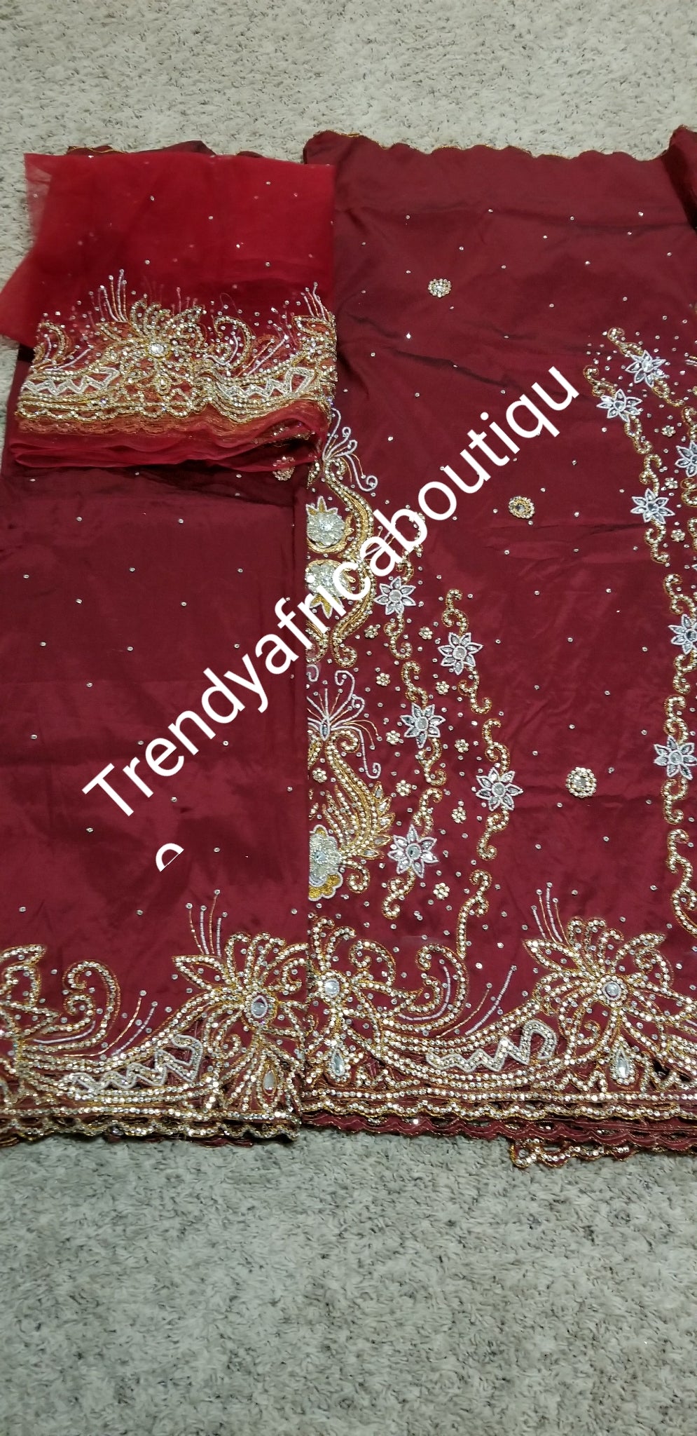 New arrival Wine color Igbo Bride Traditional wedding George Wrapper ...