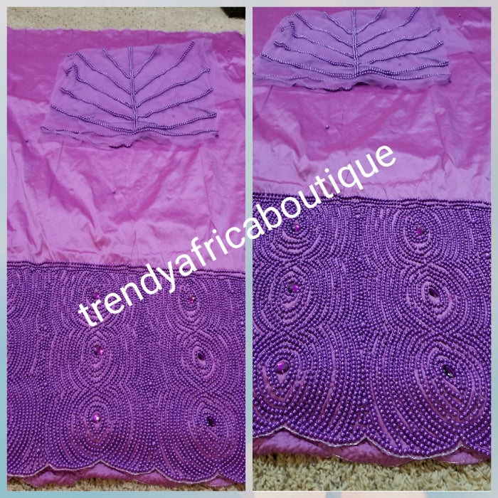 New arrival of Classic design of Hand beaded Silk George Wrapper. Qual ...