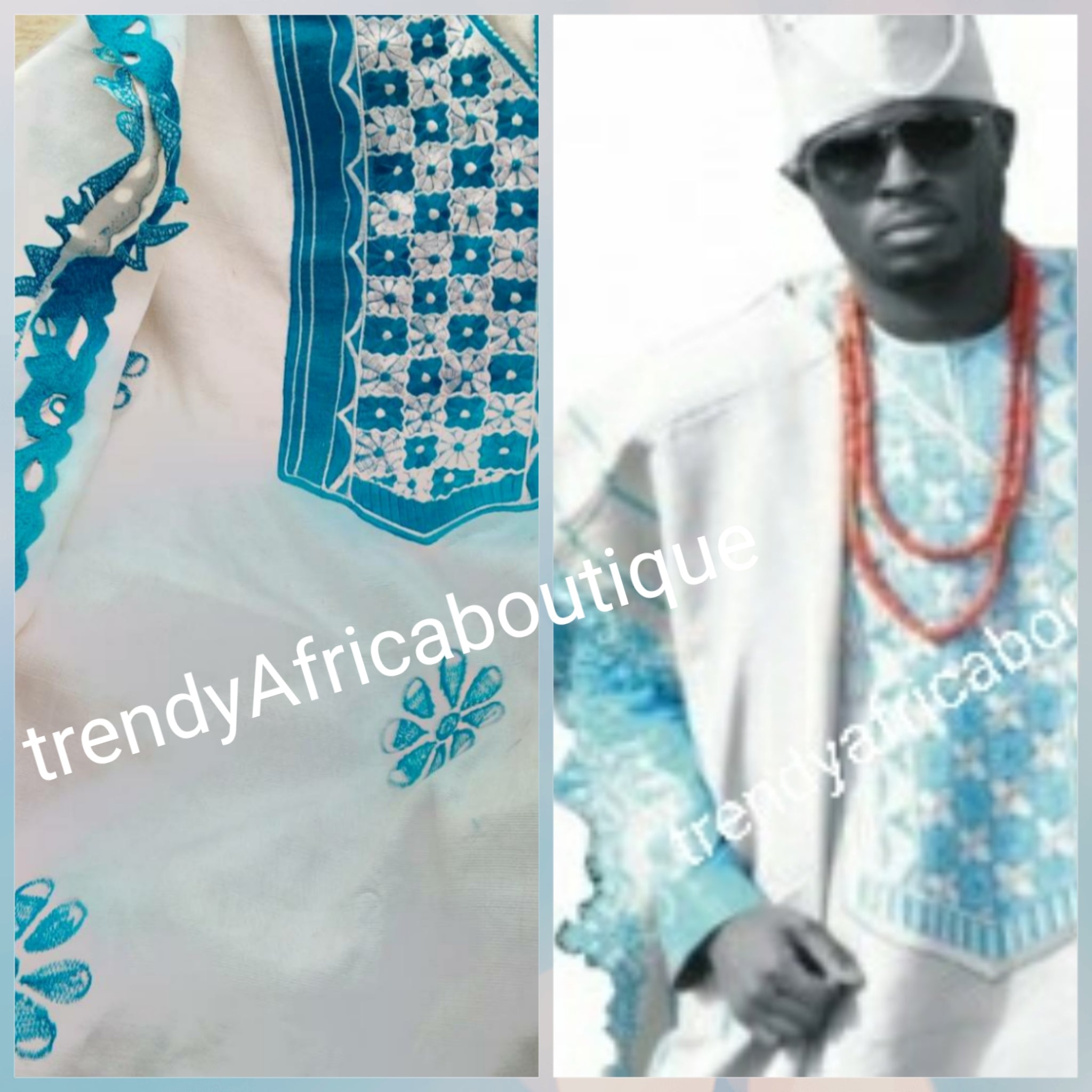 Agbada set for men. made-to-order Nigerian Traditional embriodery Aso ...