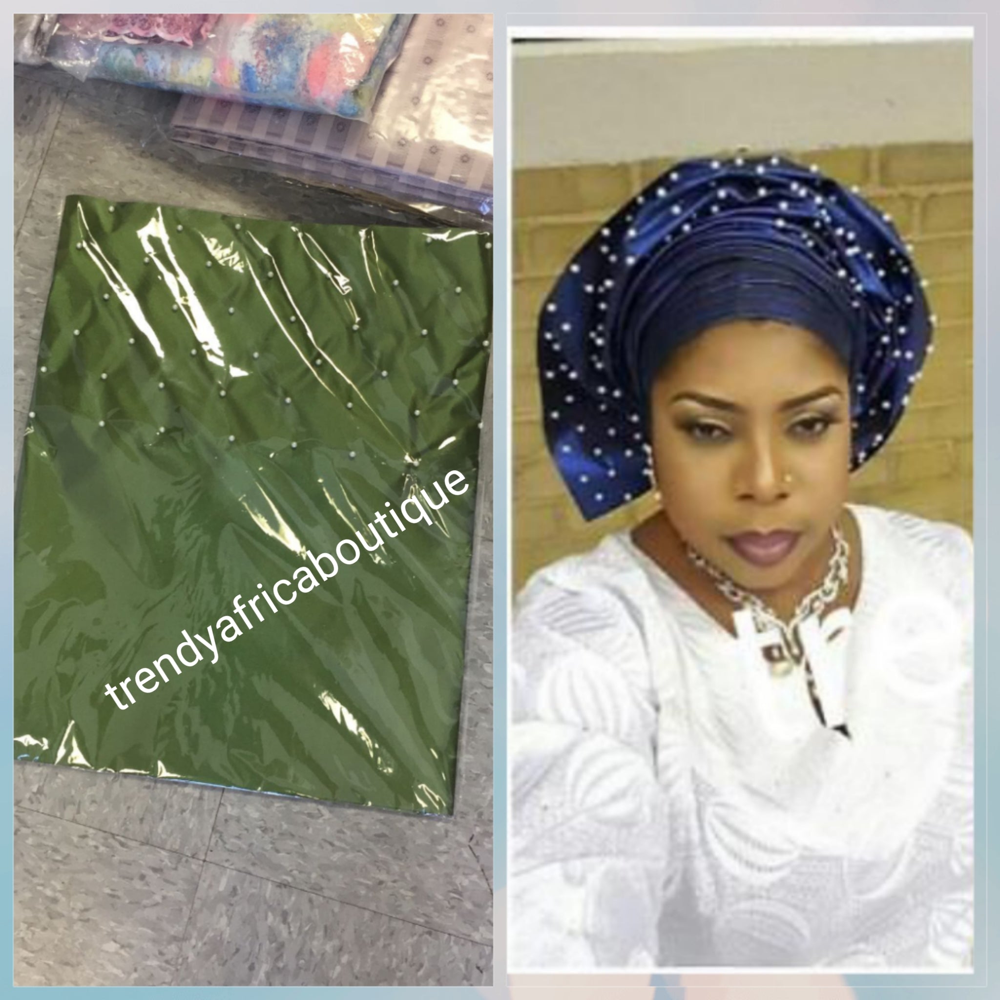 New colors now available Nigerian traditional gele (head wrap). 2 in 1 ...