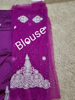 Original quality Silk George wrapper. beautiful magenta silk embrioder ...