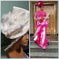 Off White turban design with white feather. Dress it up to chure or pa ...