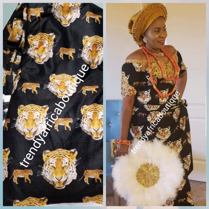 Sale; Original quality Black/Gold/white tiger head/ Isi-agu wrapper, I ...