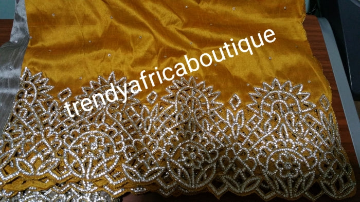 Clearance: Gold VIP handcut border George wrapper with crystal stones ...