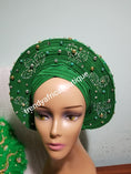 Clearance: Ready to ship Nigerian Green auto-gele. Wahala free gele al ...
