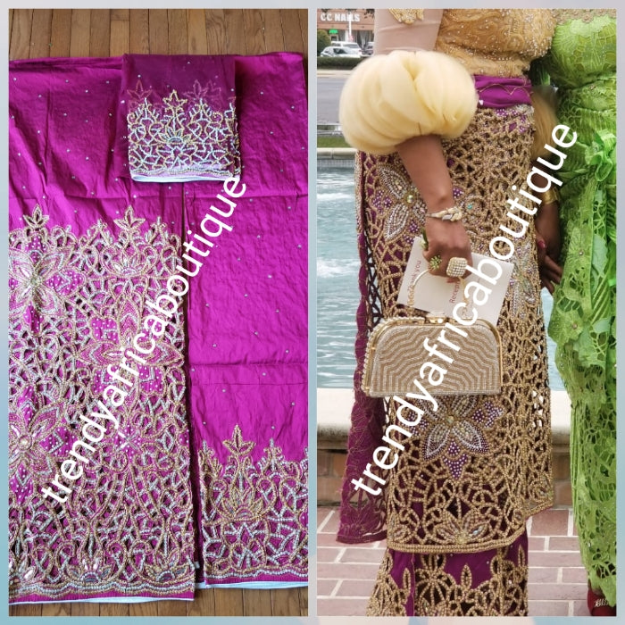 Magenta VIP/Celebrant Supper quality Silk George Wrapper for High soci ...