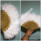 Pure White/gold Feather hand fan. Small moon shape hand fan Nigerian B ...