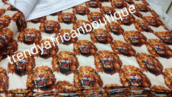 Quality beige/Gold/red Isi-agu Igbo traditional wrapper use for men sh ...
