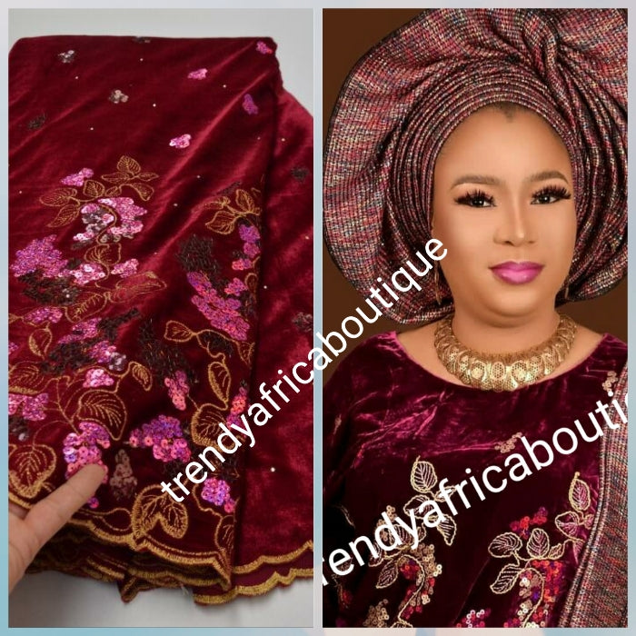 Sale sale: Quality embriodeed border Velvet Wrapper. Soft velvet fabri ...