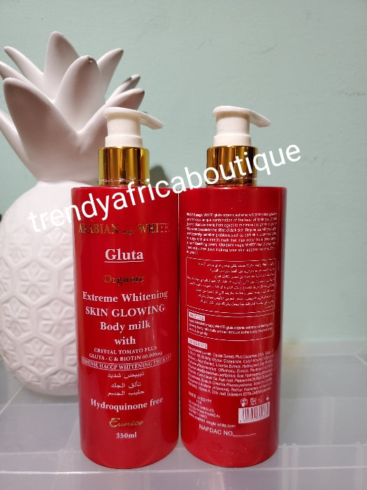 Arabian magic white. Gluta organic skin glowing body with crystal toma ...