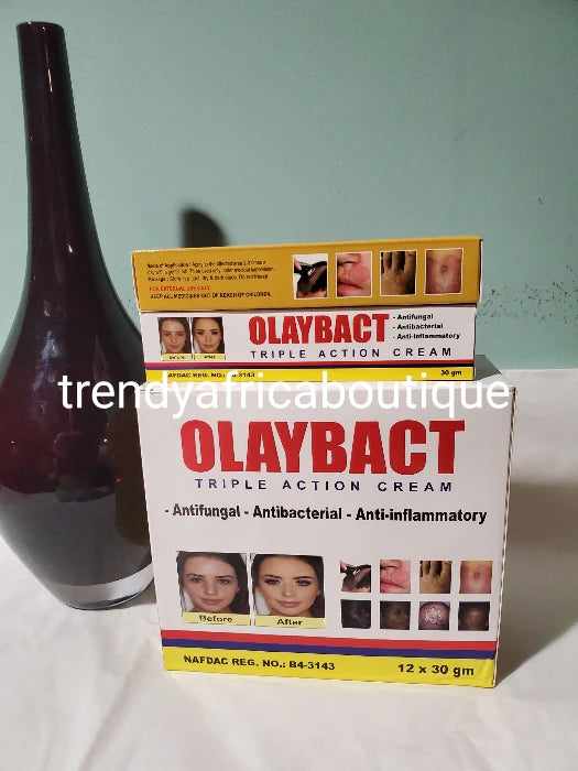 X 6 tubes of Olaybact triple action cream. Ideal for promixing 30mlx 6 ...