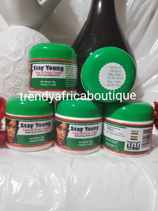 Stay young face and body cream. 85g jar x 1. Made with natural Ingredi ...