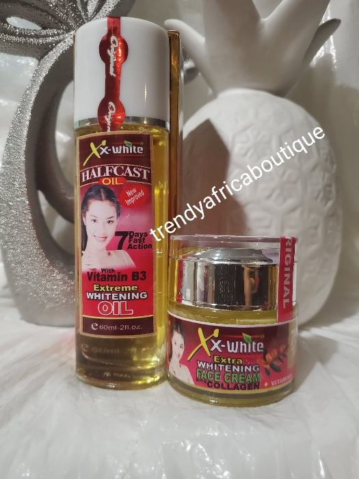 Combo XX- white Half cast serum + xtra whitening face cream with sun s ...