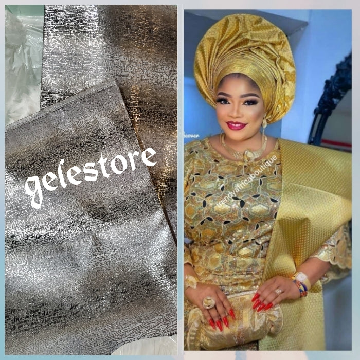 Black/silver Latest Ajoke Sago Gele 2 in 1 pack. Lazer cut edges, styl ...