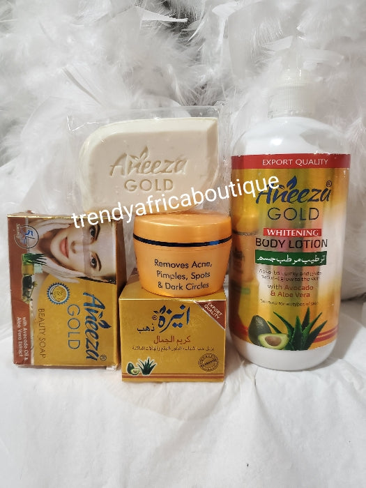 Original Aneeza Gold whitening body lotion, Cup face cream & soap. For ...