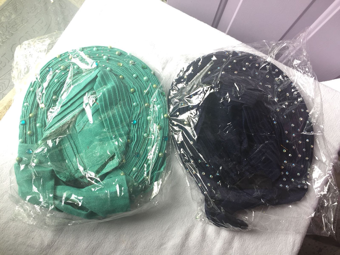 Mint green Auto-gele beaded and stoned. All made gele ready to wear. O ...
